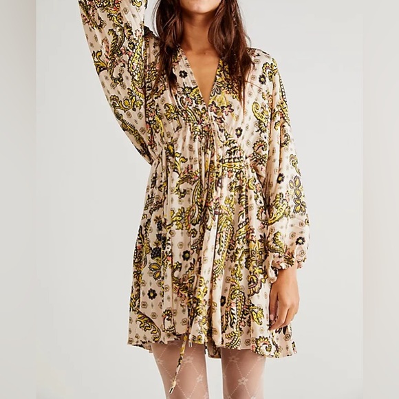 Free People | Dresses | Nwot Free People Printed Arzel Mini Dress In ...
